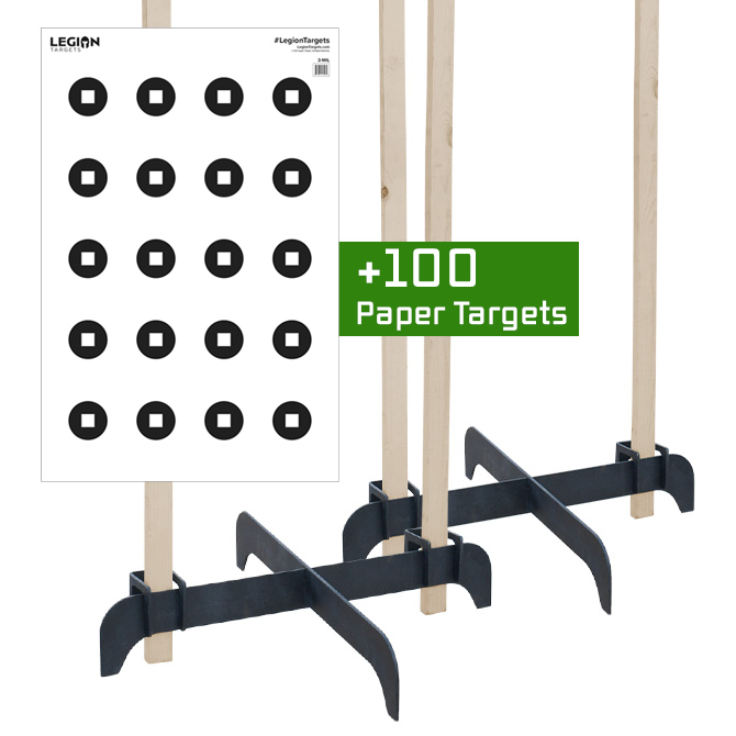 Legion Cross Target Stand Bundle (2 Stands and 100x 20-Dot Paper ...
